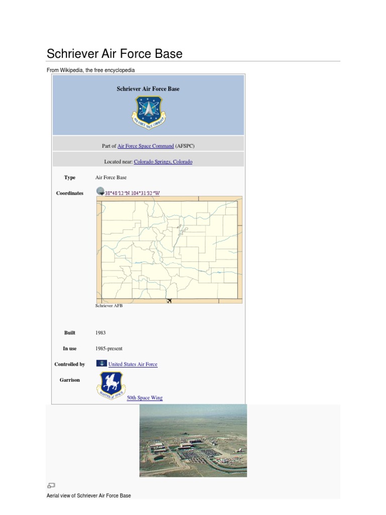 Schriever Air Force Base | PDF | Air Forces | United States Air Force