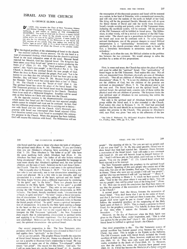 George Eldon Ladd - Israel and The Church | PDF | New Covenant ...