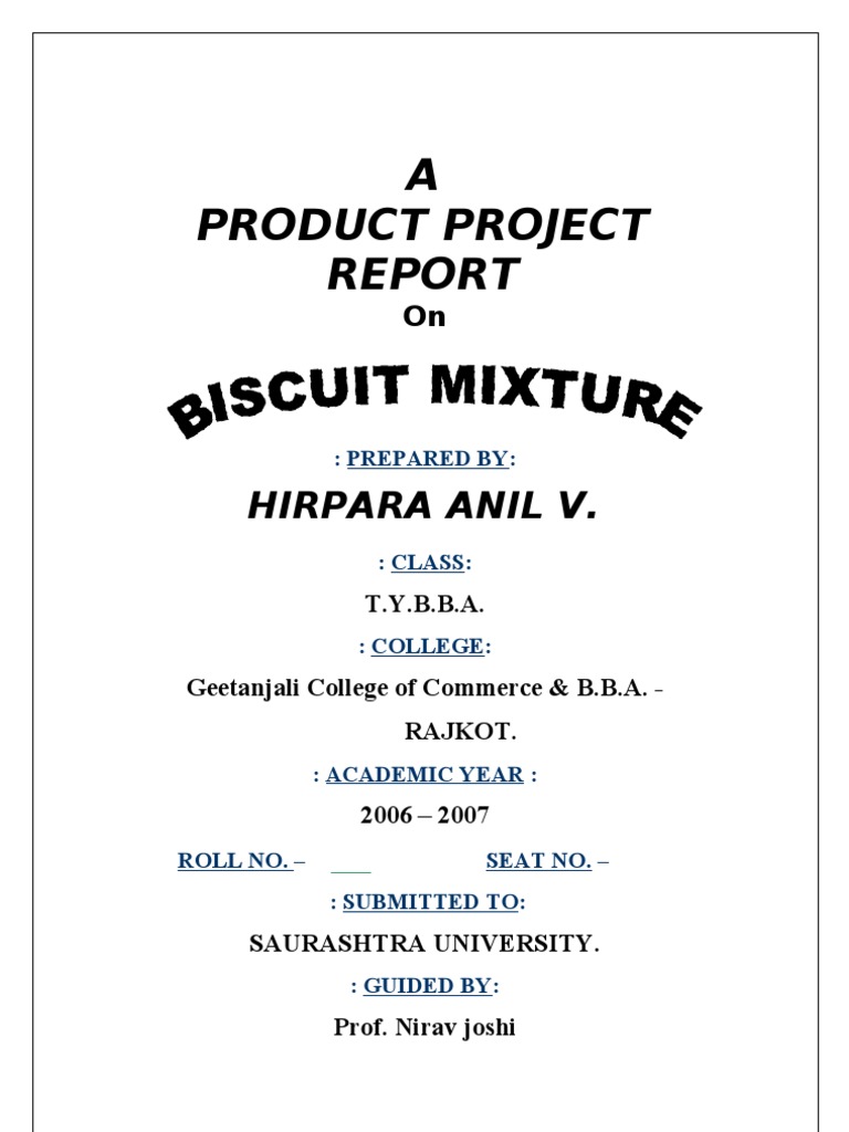 Biscuit Mixture Project | PDF | Expense | Fixed Capital