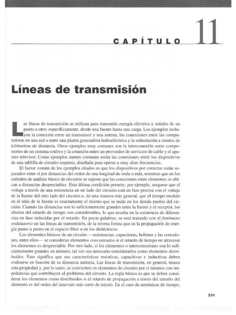 Capitulo 11 - Líneas de Transmisión | PDF