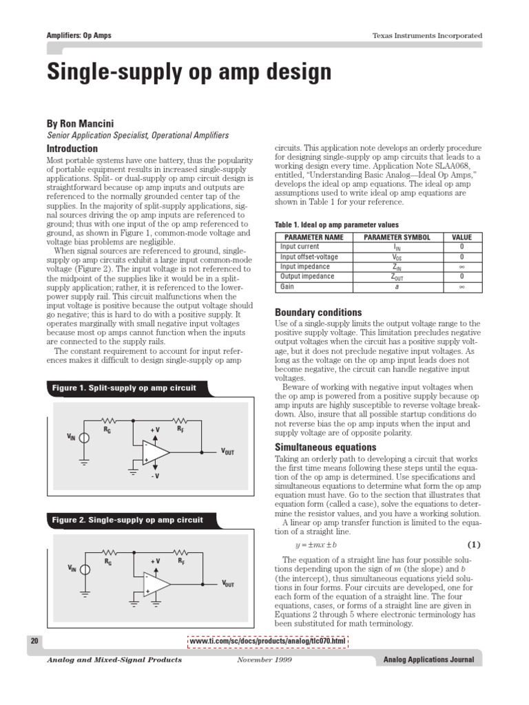 Single-Supply Op Amp Design | PDF