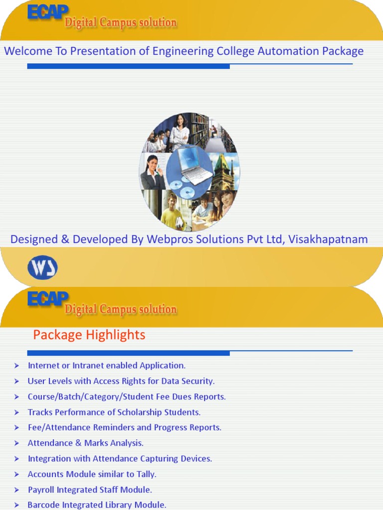 College Automation Package Overview Pdf Receipt Fee