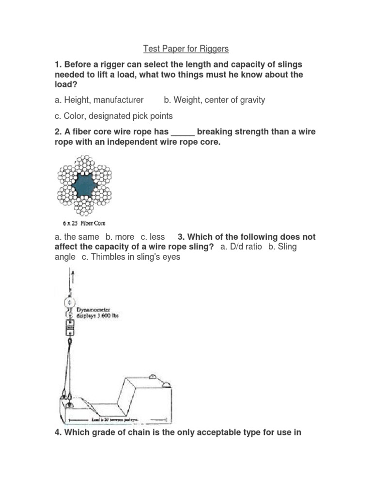 Questions For Riggers | Download Free PDF | Crane (Machine) | Rope