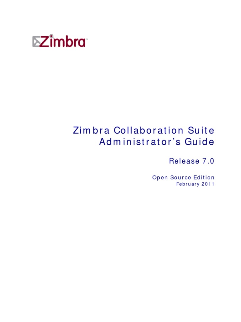 Zimbra 7 Admin Guide | PDF | Email | Computer Networking