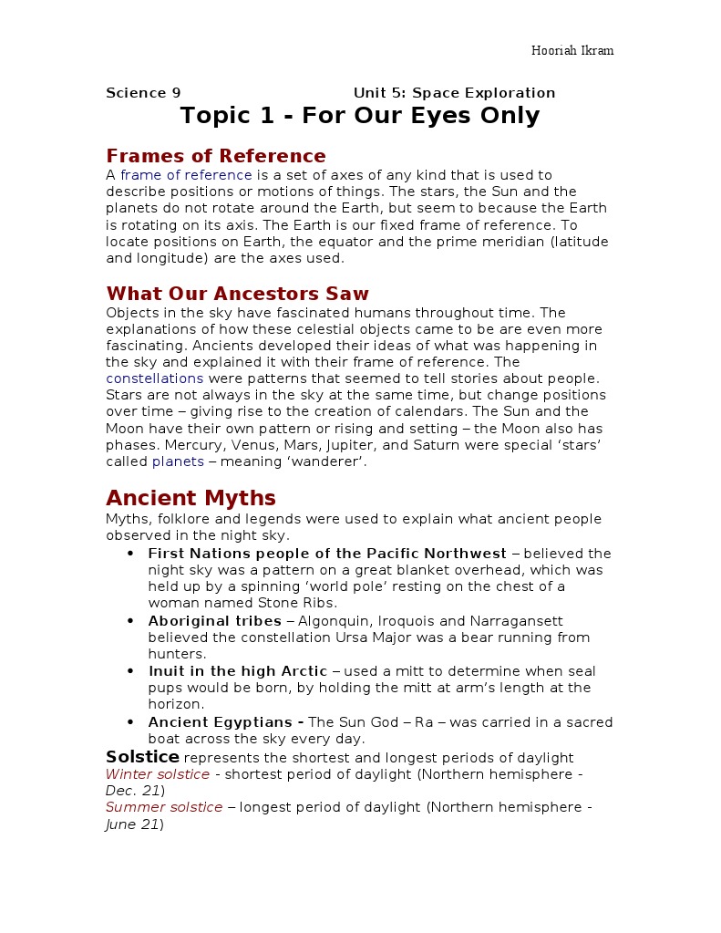 Topic 1 - For Our Eyes Only | PDF | Heliocentrism | Planets