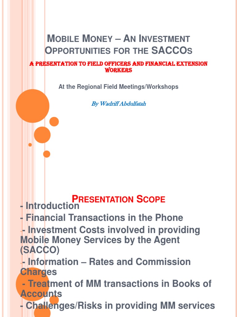 Mobile Money - Investment Opportunities For SACCOs | PDF | Market ...