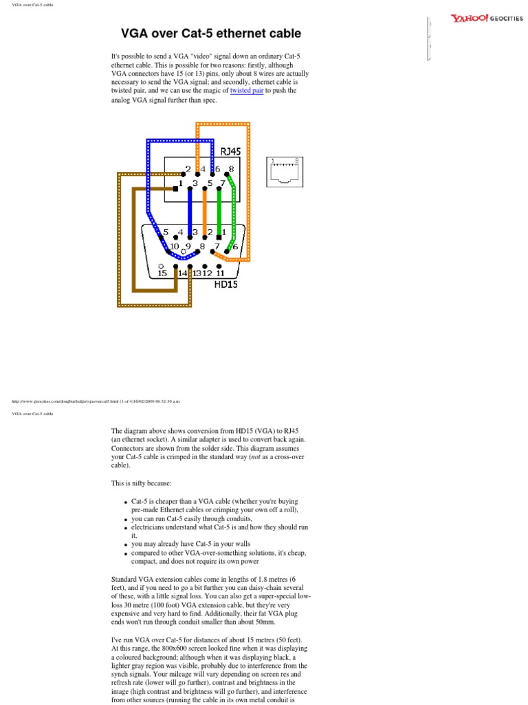 Vga To Ethernet Wiring Diagram