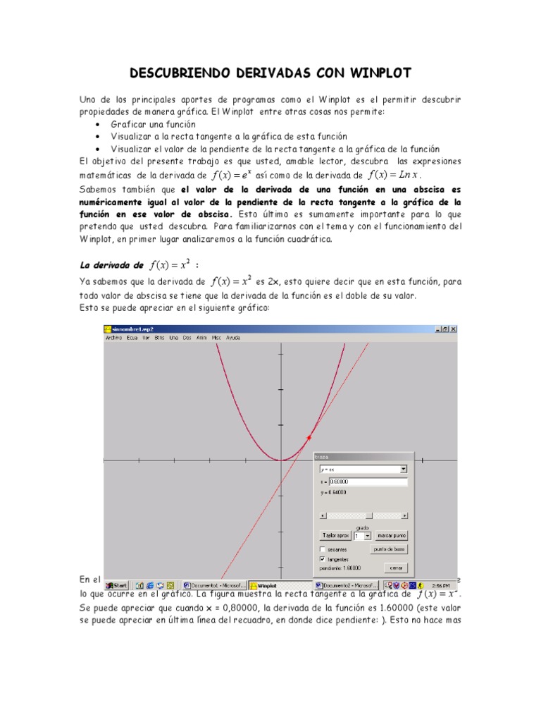 Descubriendo Derivadas Con Winplot | PDF | Derivado | Pendiente
