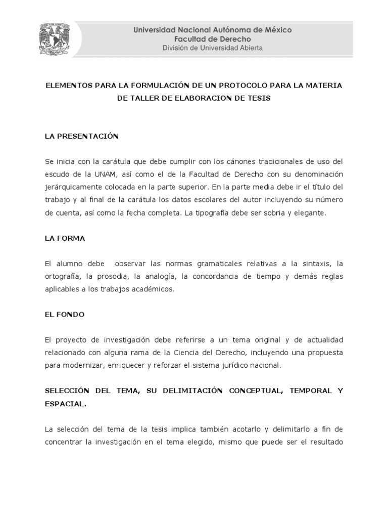 Protocolo-Tesis Unam | PDF | Institución | Epistemología