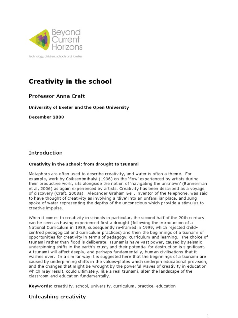 Creativity in The School PDF | PDF | Creativity | Expert