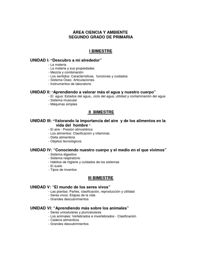Ciencia y Ambiente Segundo Grado | PDF | Ritmo | Agua