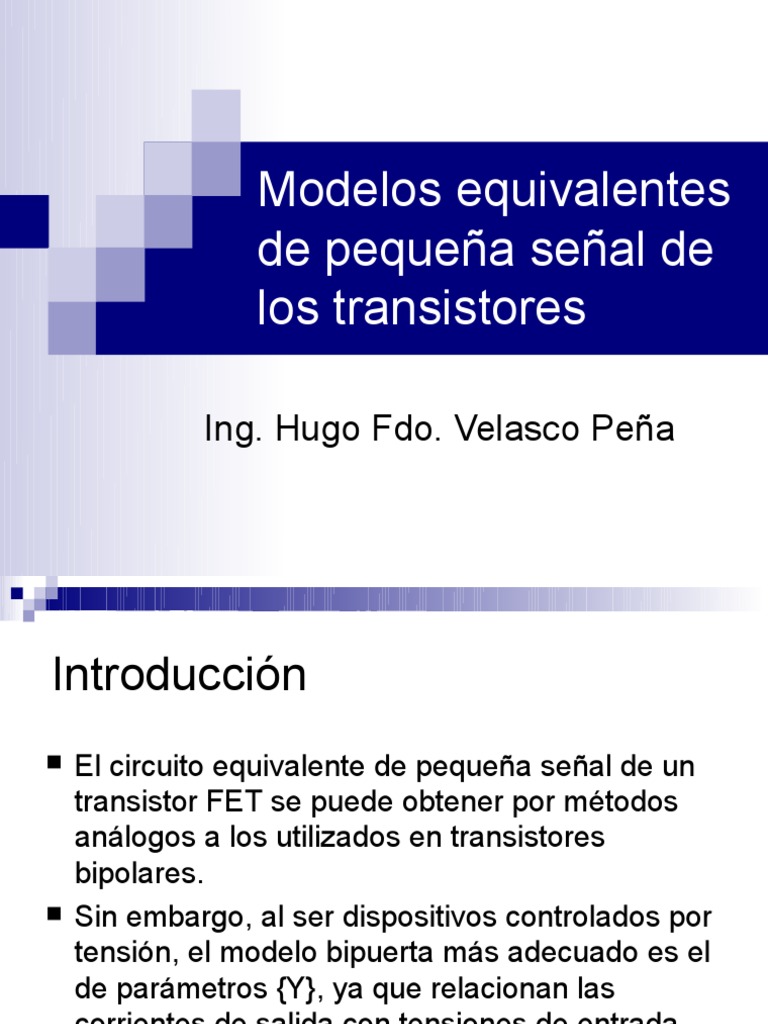 Modelos equivalentes de pequeña señal de los transistores FET | PDF ...