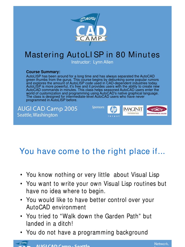 Mastering Autolisp In 80 Minutes Pdf Computer Programming Computing 