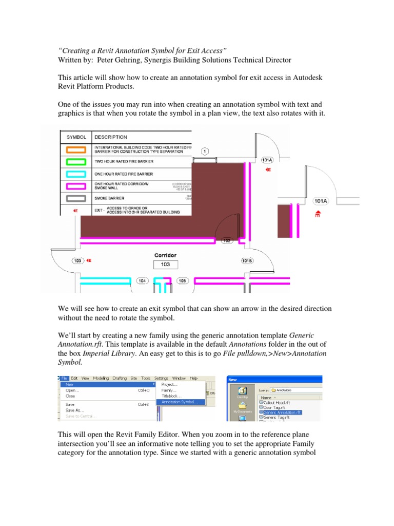 Creating Revit Annotation Symbol Exit Access 100107 | Autodesk Revit ...