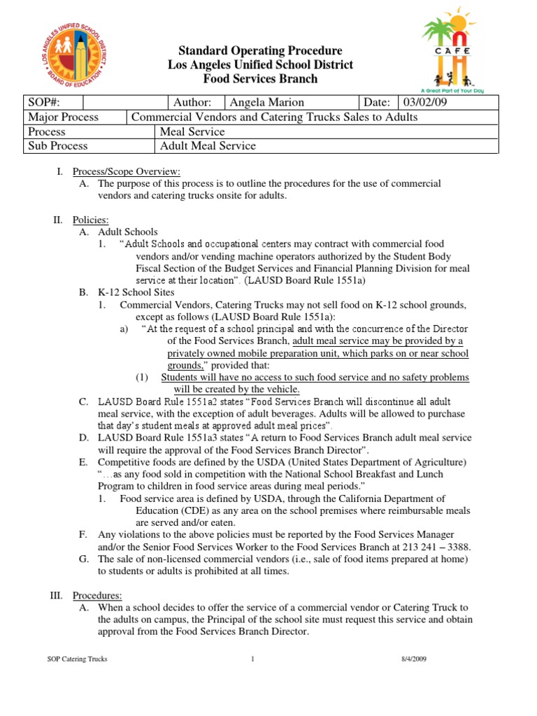 SOP Commercial Vendors and Catering Truck Sales to Adults 9.26.12 ...