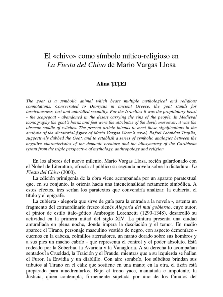 El Chivo en La Fiesta del Chivo | PDF | René Girard | Pecado