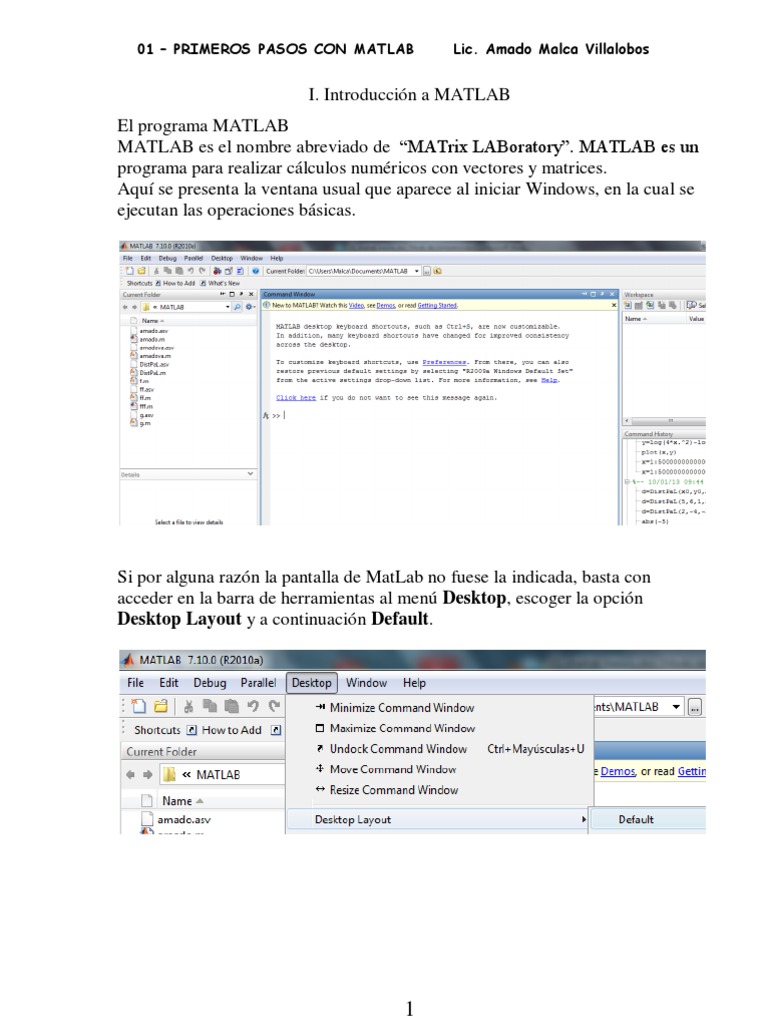 01-Matlab Basico | PDF | Funciones especiales | Notación Matemática