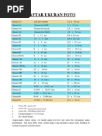 Ukuran Foto 10R, 4R, 2R, 3R, 8R Hingga 30R | PDF