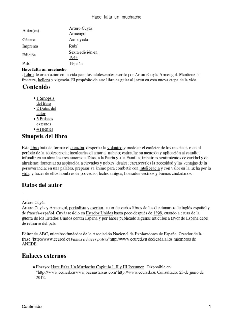 Hace Falta Un Muchacho | PDF