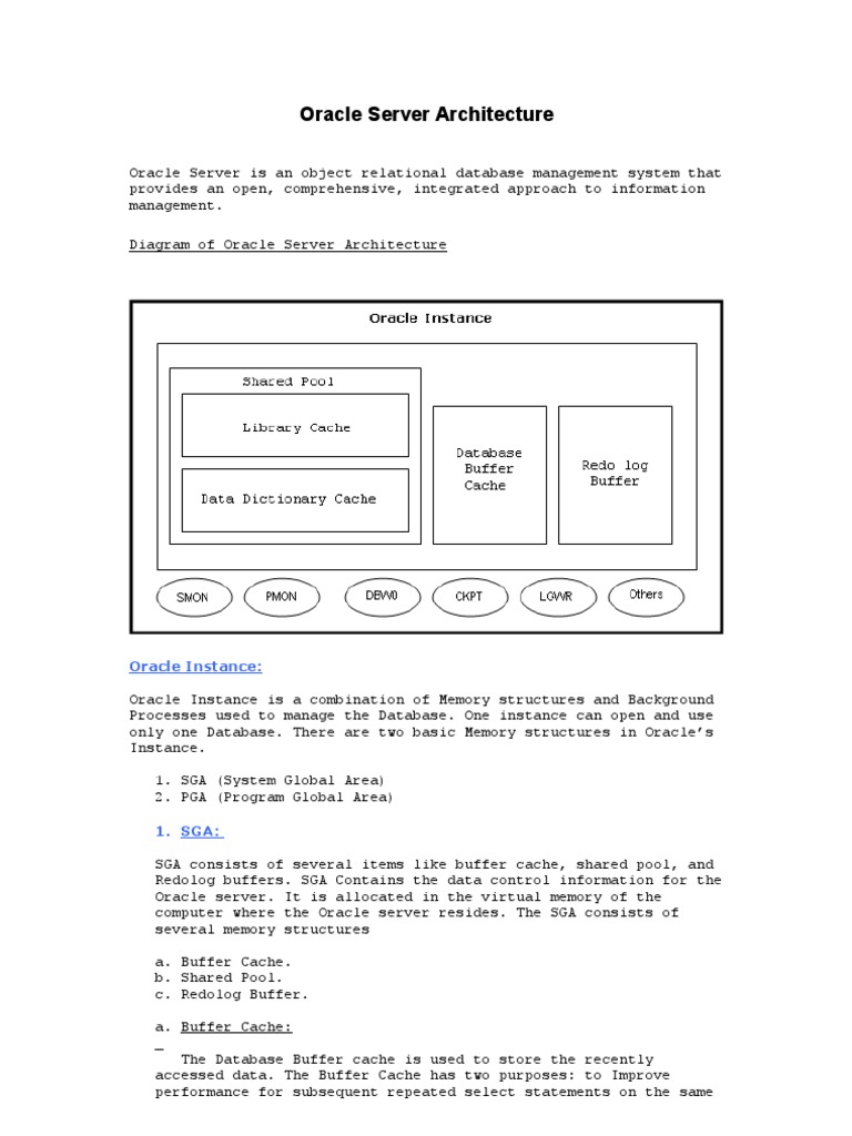 Oracle Server Architecture | PDF | Oracle Database | Cache (Computing)