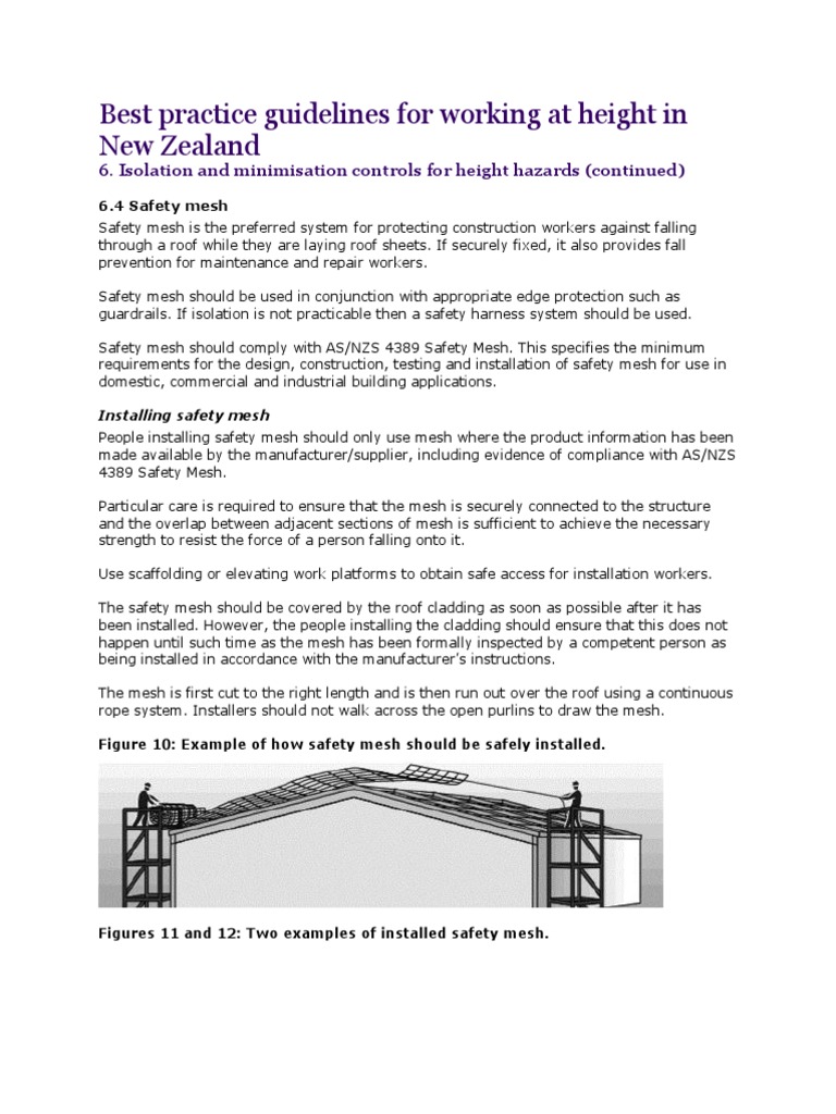 Best Practice Guidelines For Working at Height in New Zealand | PDF ...