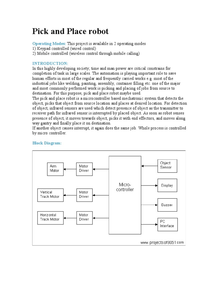 Pick and Place Robot | PDF | Robot | Robotics