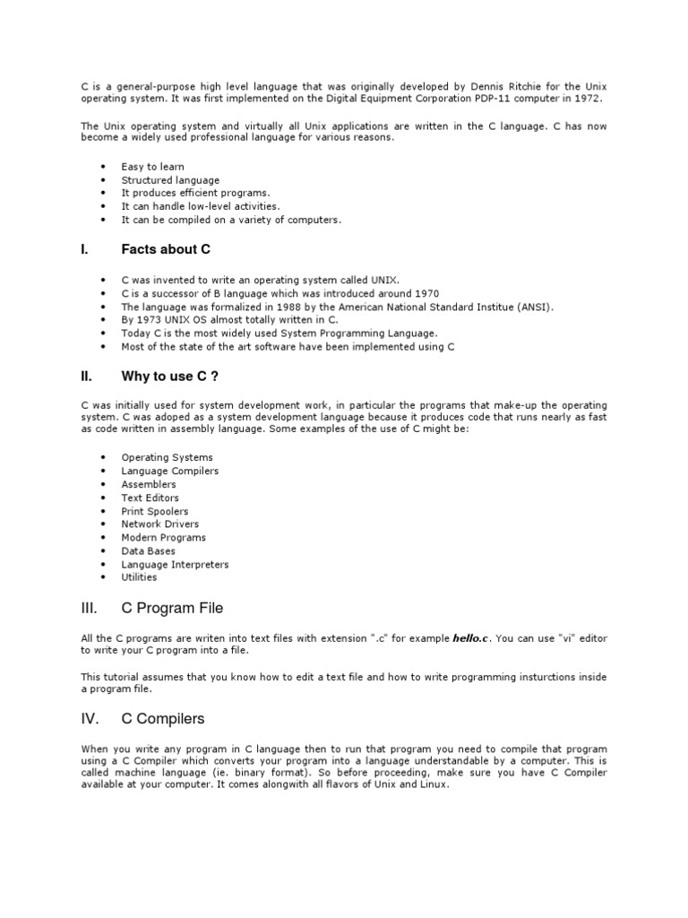 C Is A General | PDF | C (Programming Language) | Pointer (Computer ...