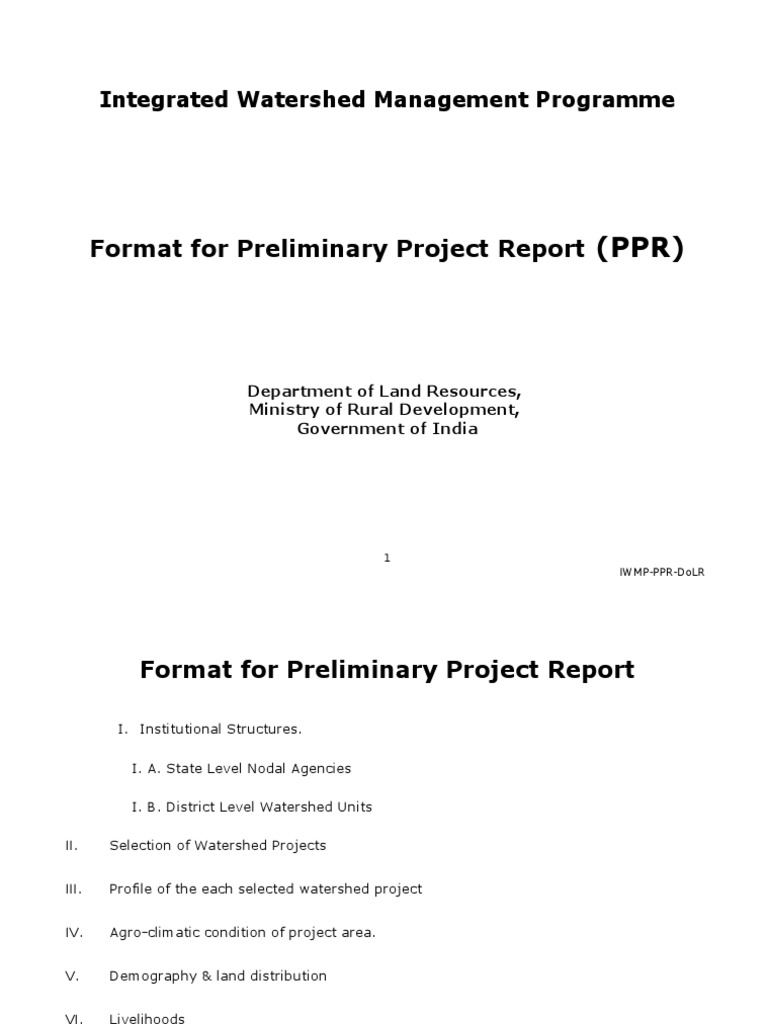 Format For Preliminary Project Report (PPR) | PDF | Erosion | Natural ...
