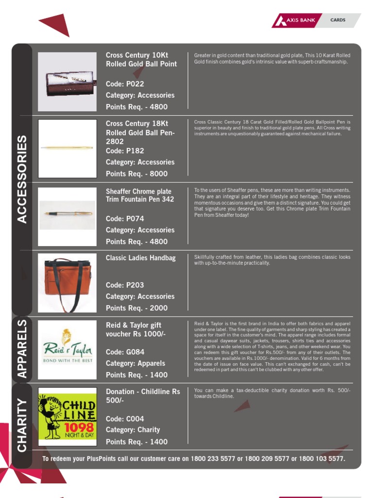 Product Catalog and Promotional Document for PlusPoints Rewards Program ...