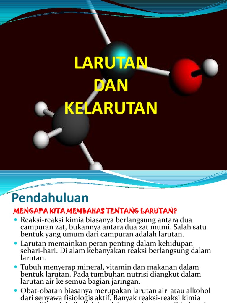 Larutan Dan Kelarutan | PDF