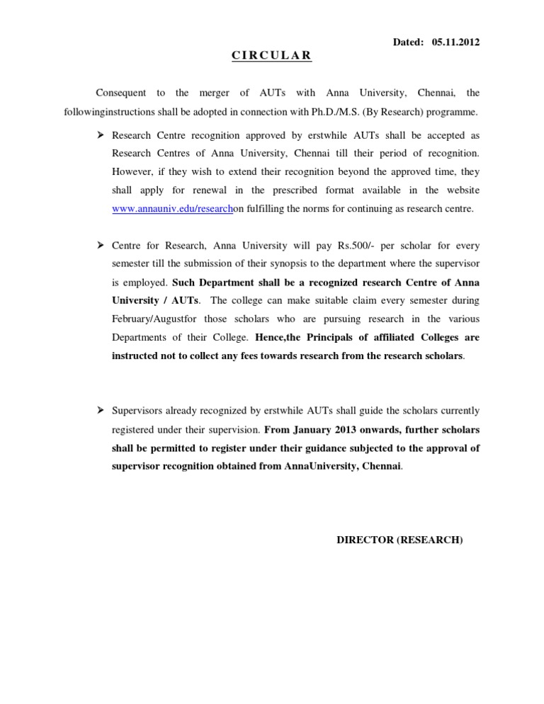 Circular 1 | PDF | Career & Growth
