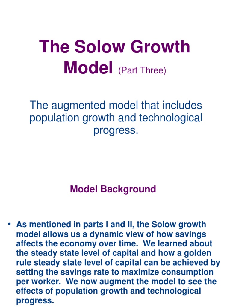 Macro5 Solow Growth Model 3 Pop and Tech | PDF | Steady State ...
