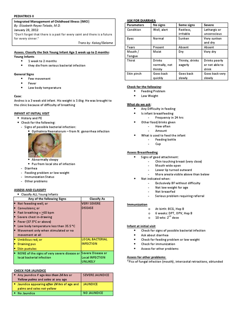 Pedia II.19imci Part 2 | PDF | Pneumonia | Infants