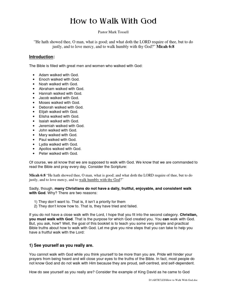 How To Walk With God | PDF