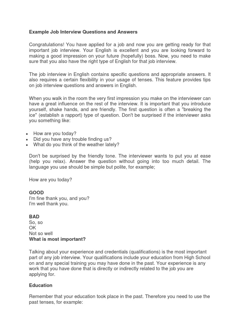 ESL Job Interview Role Play Guide | PDF | Job Interview | English Language