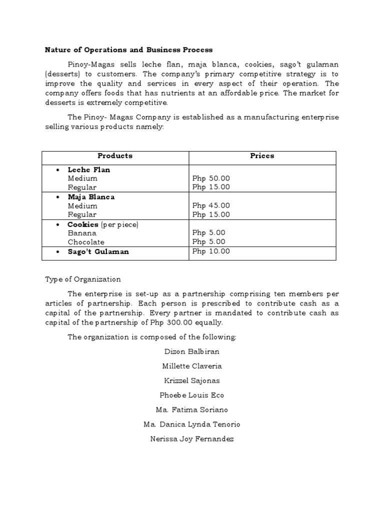 Nature of Operations and Business Process | PDF | Php | Audit