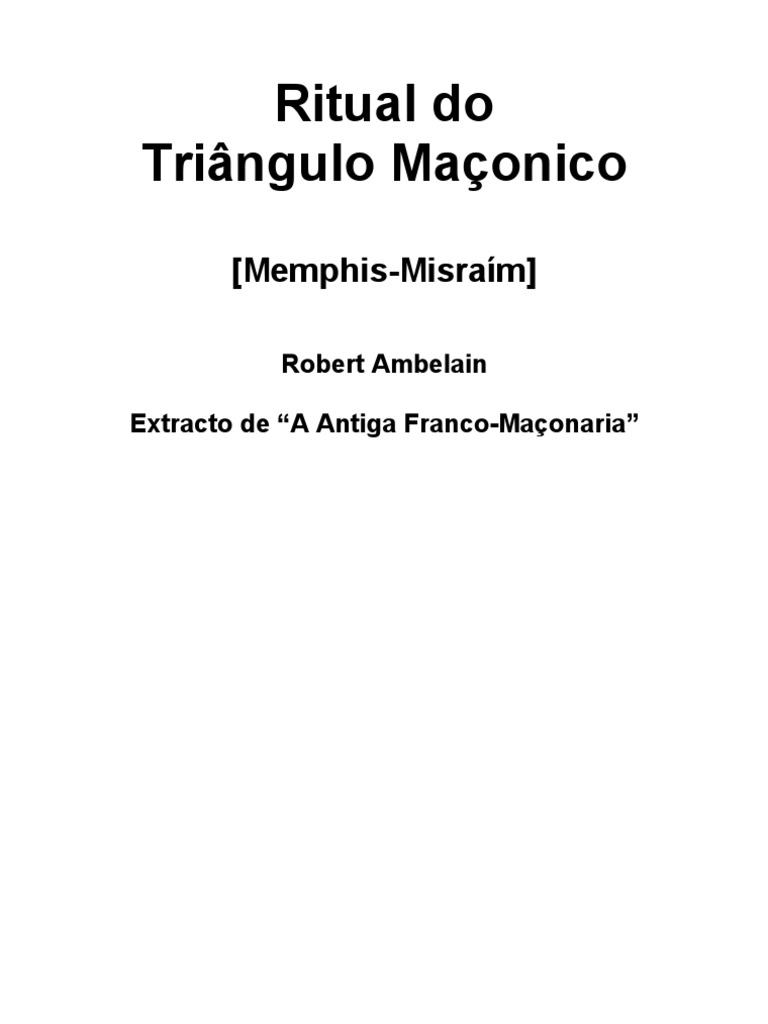 Ambelain Robert - Ritual Do Triangulo Maconico | PDF