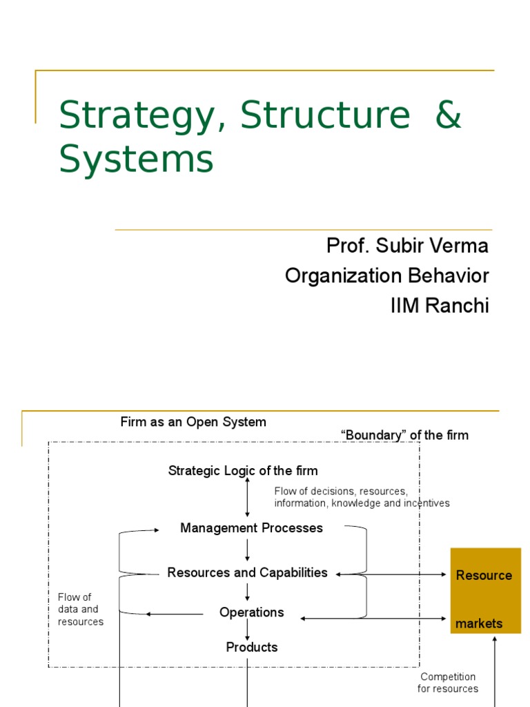 Structure, Strategy and Systems - FINAL CLASS | PDF | Organizational ...