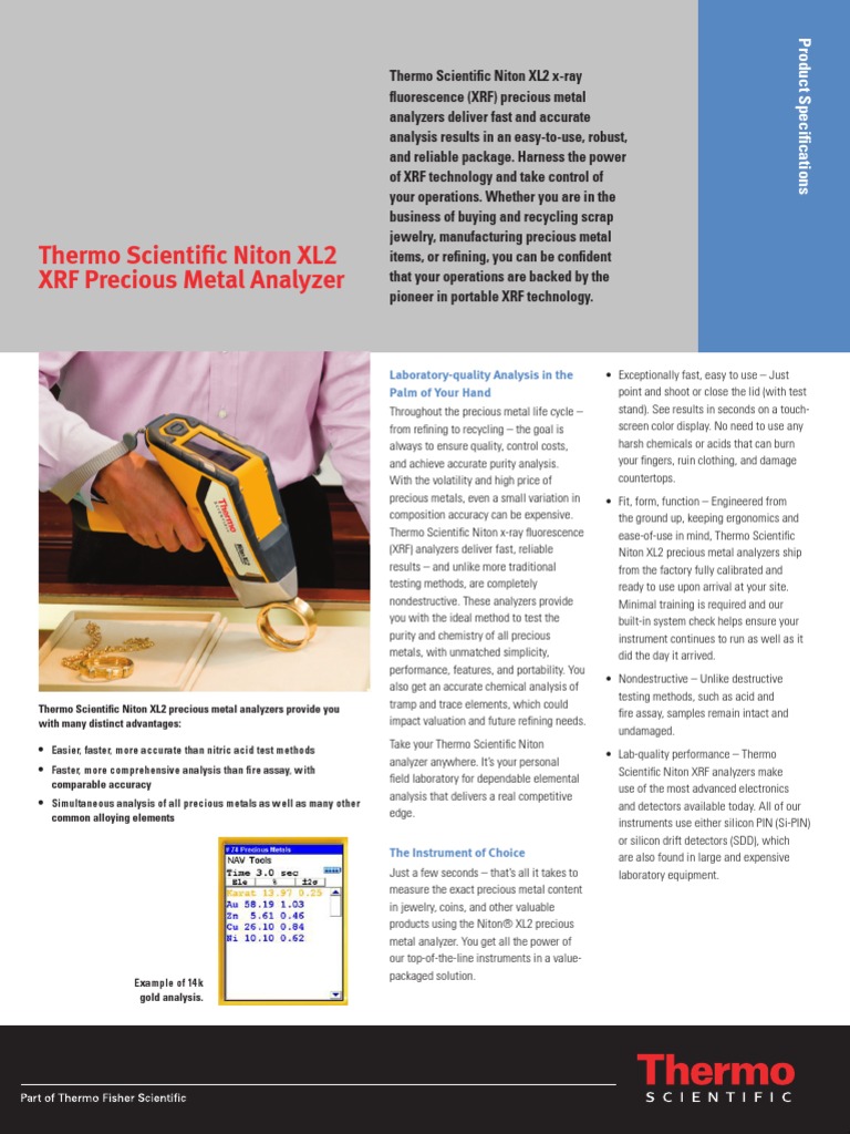 Niton+XL2+100+PreciousMetals Hirez2011July25+ | PDF | Electronics ...