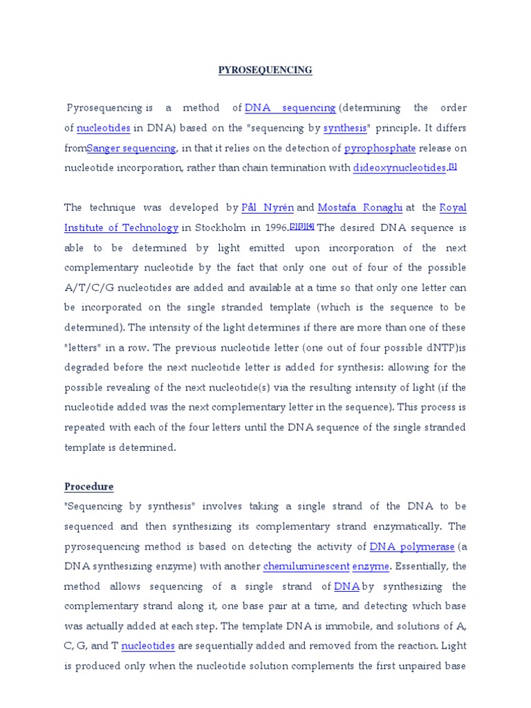 What Is Pyrosequencing | PDF | Sequencing | Dna Sequencing