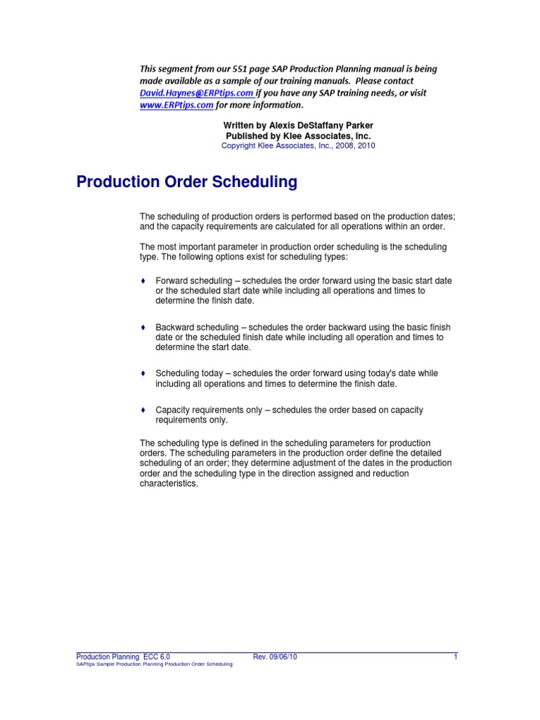 ERPtips SAP Training Manual SAMPLE CHAPTER From Production Planning | PDF
