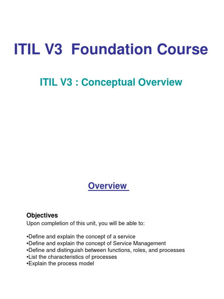 ITIL V3 Overview | PDF | Itil | Business Process