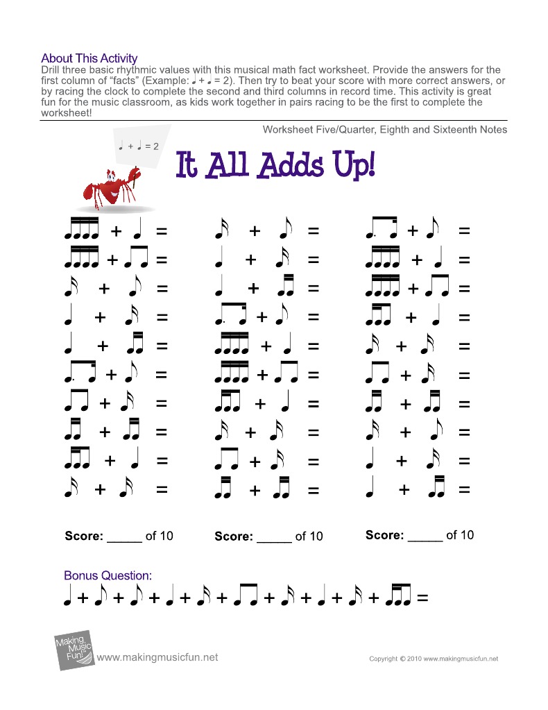 It All Adds Up Worksheet Five | PDF
