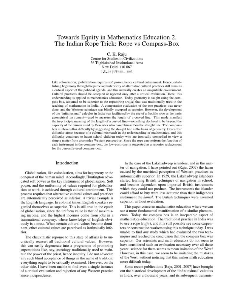 C K Raju - MathEducation2RopeTrick | PDF | Calculus | Geometry
