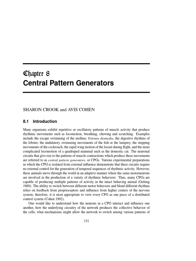 Central Pattern Generators: Sharon Crook and Avis Cohen | Download Free ...