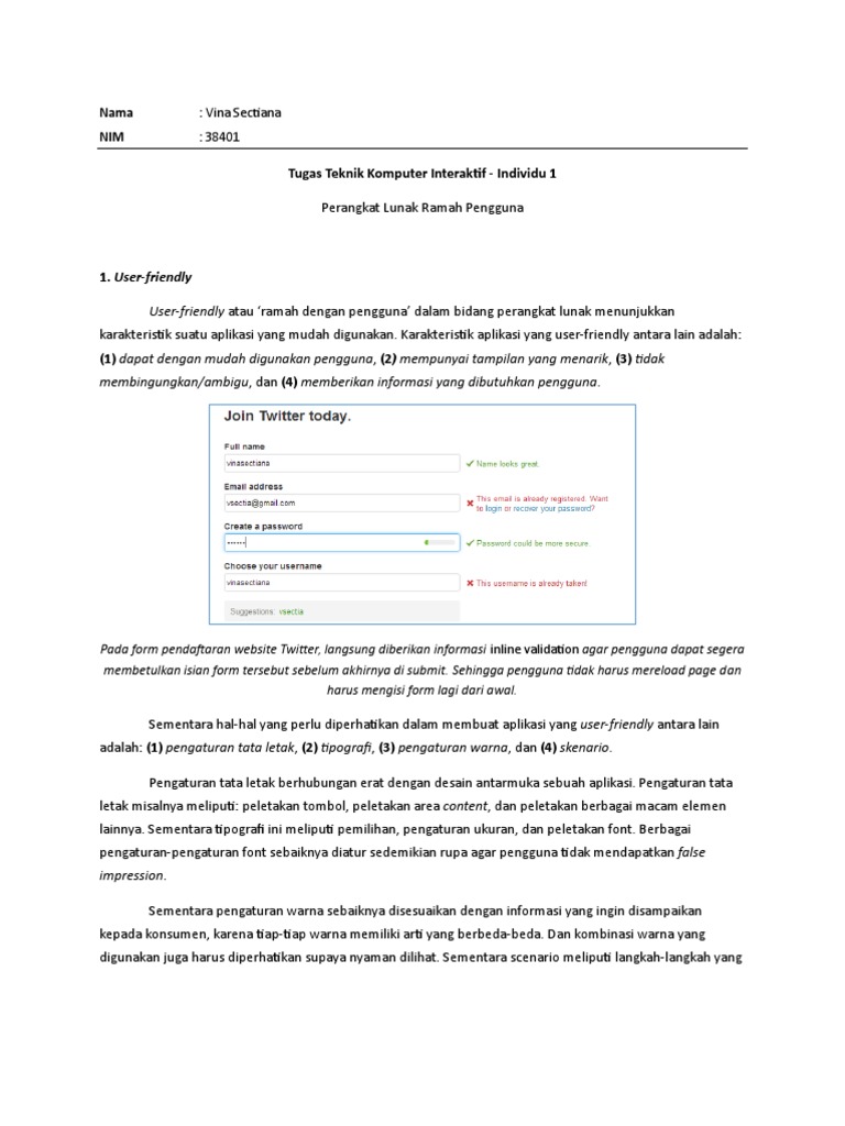 Sekilas Tentang Kriteria Aplikasi User Friendly | PDF