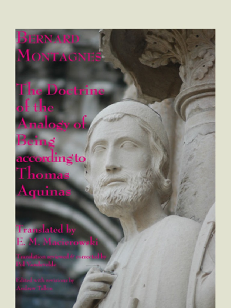The Doctrine of The Analogy of Being According To Thomas Aquinas ...