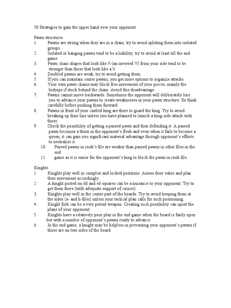 Mastering Chess: 50 Winning Strategies | PDF | Chess Strategy | Chess ...