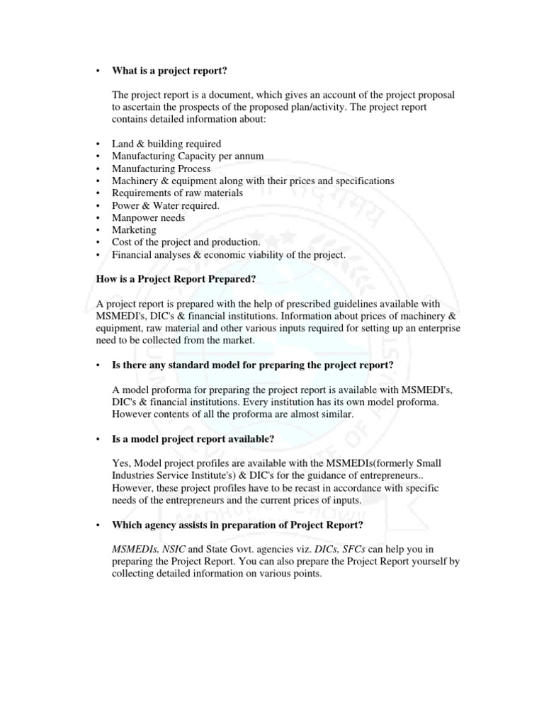 Project Report Preparation Guide | PDF