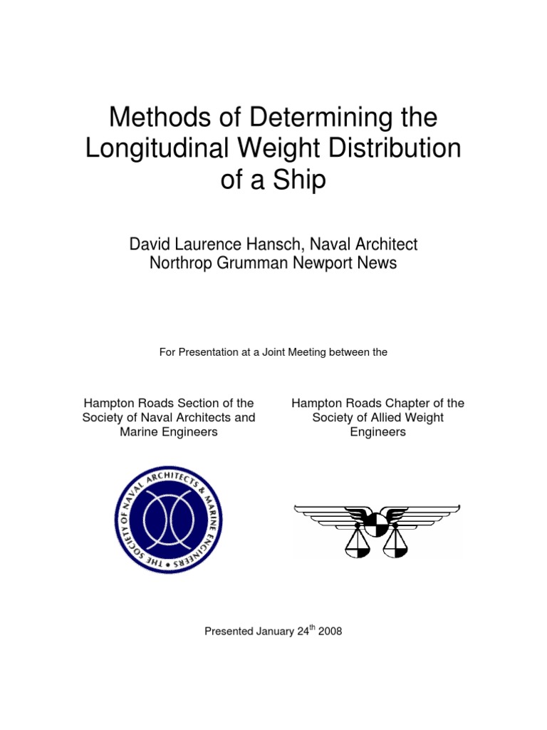 Methods of Longitudinal Weight Distribution | PDF | Naval Architecture ...